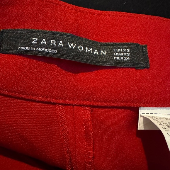 Zara | Pants & Jumpsuits | Zara Red Trousers Sz Xs | Poshmark